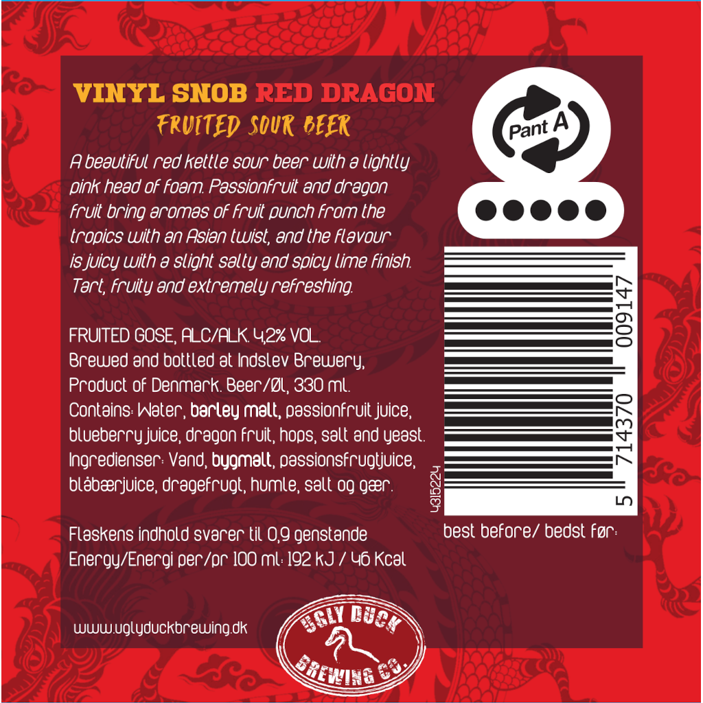Ugly Duck Vinyl Snob Red Dragon - Forfriskende sour med dragefrugt ...